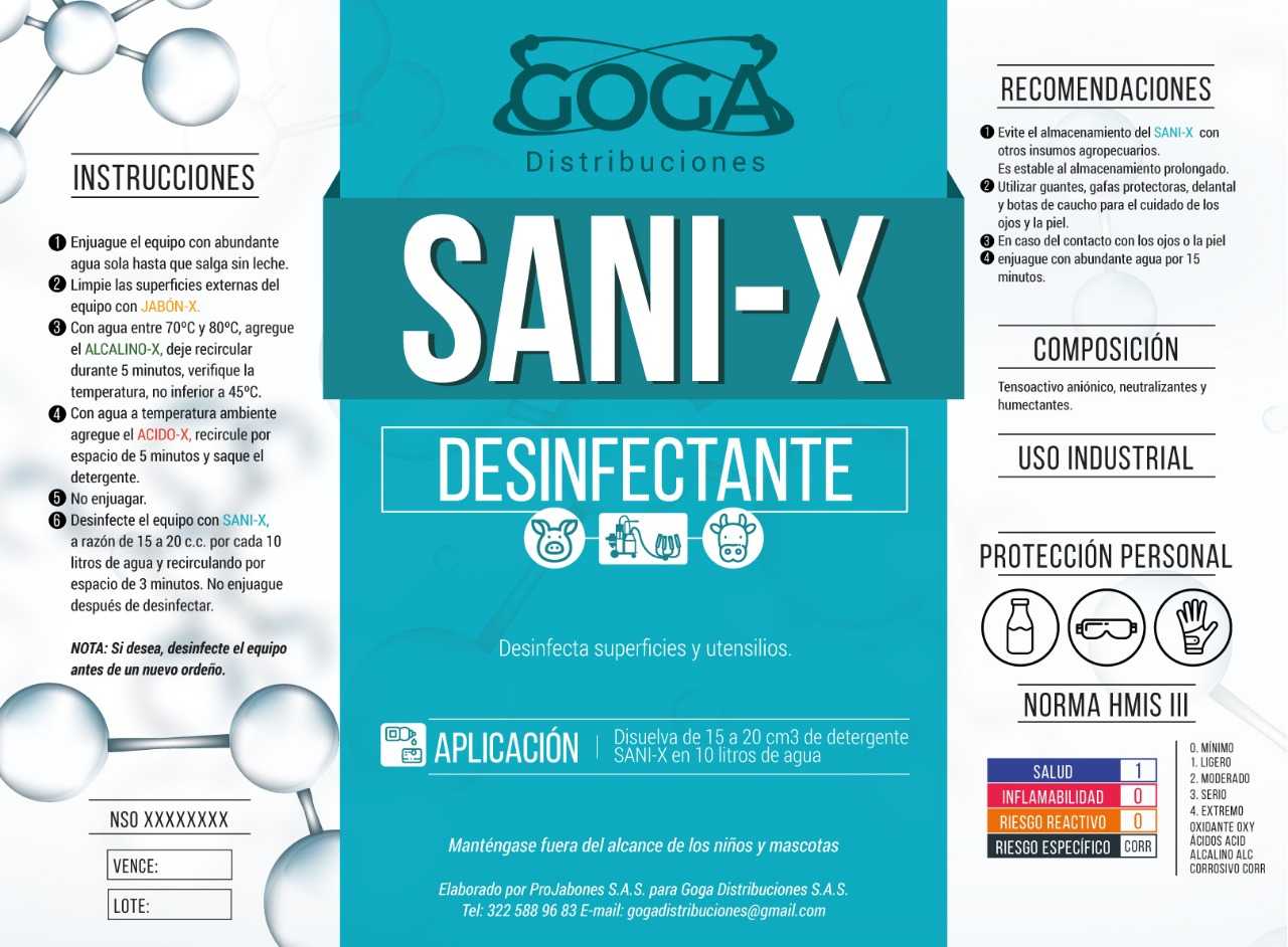 Desinfectantes / Detergentes / Aseo Sani-X | Croper