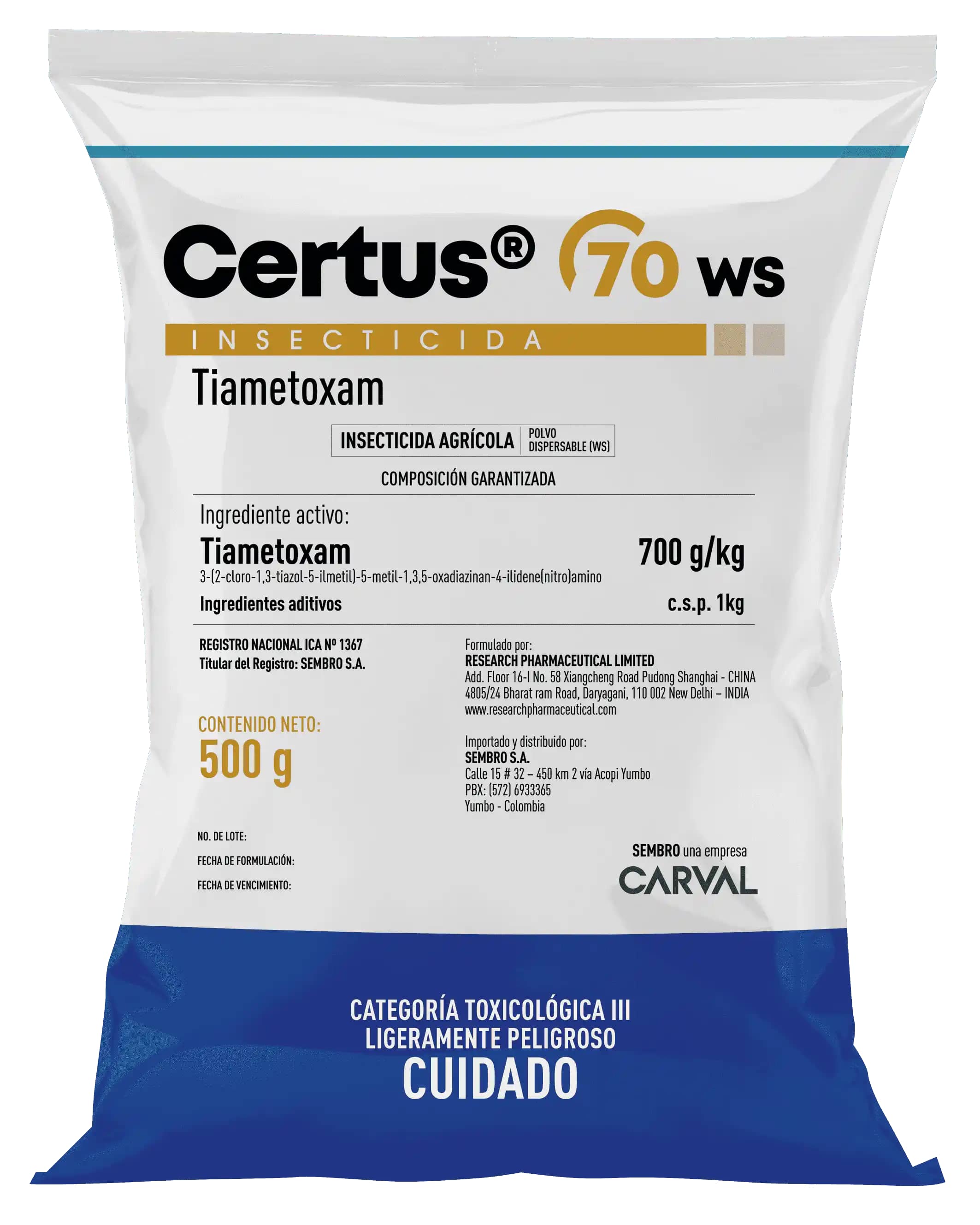 Insecticida Certus 70 WS x 500 gr | Croper
