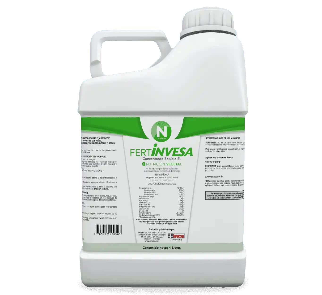 Fertilizante Líquido Fertinvesa N Sl x 4 Lt | Croper